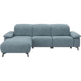 Musterring Ecksofa &raquo;MR 370, intelligenter Komfort im modernen Design&laquo; Optionale Relaxfunktion, flexible Kopfteile & klappbare Armlehnen blau 16% Baumwolle, 79% 