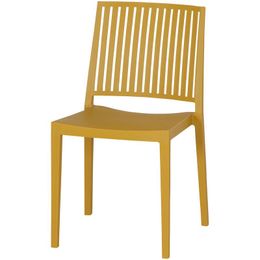 siena GARDEN Gartensessel &raquo;Lane 2er Set Stapelstuhl mustard&laquo; Set, 2 Stk. tlg. Gestell, Polypropylen/Glasfaser gelb B/H/T: 46cm x 82cm x 56cm