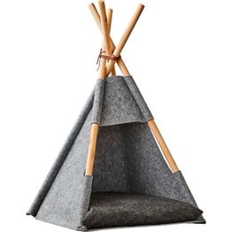 zeller Tierhaus &raquo;Katzenzelt Tipi&laquo; grau Polyester B/H/T: 44cm x 45cm x 42cm