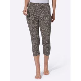 Sieh an! 7/8-Leggings in taupe-schwarz-bedruckt | Gr.: 52