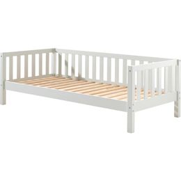 Vipack Einzelbett &raquo;Sprossenumrandung, Kiefer massiv, stabil gebaut und zeitloses Design&laquo; B/H/T ca. 211,2x68x97,8cm, Ausf. Milky Pine oder Wei&szlig;, inkl. 
