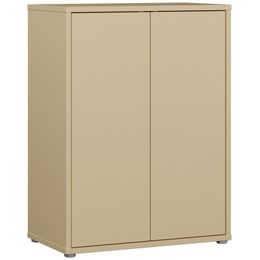 FORTE Kommode &raquo;Alice Springs. Kommode, 2 T&uuml;ren, B/H/T 74,5/99,1/41,5 cm&laquo; T&uuml;ren grifflos, Push to open beige Holzwerkstoff B/H/T: 74,5cm x 99,1cm x 