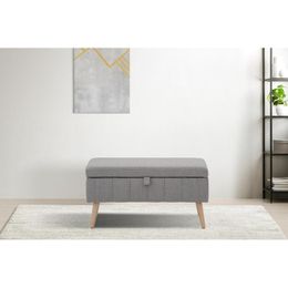 OTTO home Truhenbank &raquo;AMIRA Sitzbank mit Stauraum, Ma&szlig;e B/T/H: 81/36/43 cm&laquo; mit Staufach, in 3 Bezugsqualit&auml;ten mit feiner Steppung grau Struktur fein