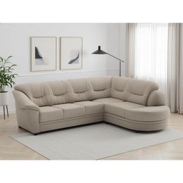 Sit & More sit&more Ecksofa &raquo;Savona&laquo; mit Federkern, optional mit Schlaffunktion B/H/T: 267cm x 90cm x 206cm, Flachgewebe LINO, Ottomane rechts, ohne Bettfunktion