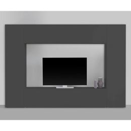 Home Affaire Wohnwand &raquo;Maruska&laquo; Set, 4 Stk. tlg. grau Holzwerkstoff B/H/T: 260cmcm x 180cmcm x 30cmcm