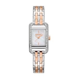 DKNY Damen DKNY Quarzuhr &raquo;Signature square Watch&laquo; Armbanduhr, Damenuhr, Edelstahlarmband, analog Einheitsgr&ouml;&szlig;e