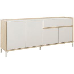 Sideboard &raquo;Lenk&laquo; Elegantes und praktisches Aufbewahrungsbuffet grau Holzwerkstoff B/H/T: 186cm x 77cm x 41cm, 1 Einlegeboden, 1 Stk., Kiefer, 4 Stk.