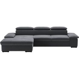 Sit & More sit&more Ecksofa &raquo;Alcudia L-Form&laquo; wahlweise mit Schlaffunktion grau 98% Polyester, 2% Polyamid B/H/T: 286cm x 73cm x 174cm, Soft clean, Recamiere 