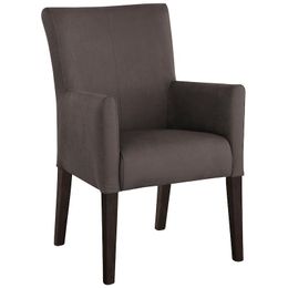 Home Affaire Esszimmerstuhl &raquo;King&laquo; () Polsterstuhl, Armlehnstuhl, Gestell Massivholz braun 100% Polyester B/H/T: 60cm x 92cm x 65cm, Kunstleder