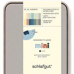 Schlafgut Spannbettlaken &raquo;Casual Mini Spannbettlaken&laquo; f&uuml;r Kinder, MADE IN GREEN by OEKO-TEX beige Jersey, Obermaterial: 100% Baumwolle 1 Stk., Jersey, 60-70x120
