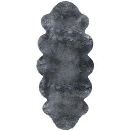 Heitmann Felle Fellteppich &raquo;Doppel-Lammfell - Premium Qualit&auml;t&laquo; fellf&ouml;rmig 70 mm H&ouml;he echtes Austral. Lammfell, besonders weich, auch ideal als Bettvorleger grau 
