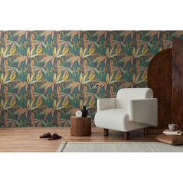 Livingwalls living walls Vliestapete &raquo;Karierte Tapete Wasserfarben Bunt & kreativ Vlies&laquo; matt glatt blau Vlies B/L: 0,53m x 10,05m, Rollen: 1