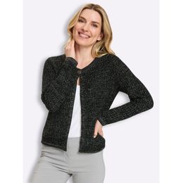 Sieh an! Strickjacke in schwarz-grau-meliert | Gr.: 46