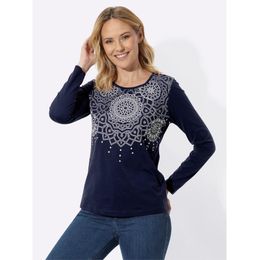 Sieh an! Langarm-Shirt in marine-ecru-bedruckt | Gr.: 46