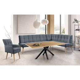 exxpo - sofa fashion Eckbank &raquo;Latte&laquo; moderne Sitz- und R&uuml;ckensteppung, bequem und elegant, hoher Holzfu&szlig; 94% PES, 6% NY B/H/T: 254cm x 95cm x 196cm, 