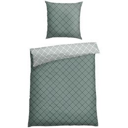 Schiesser Bettw&auml;sche &raquo;Mabel aus weicher Baumwolle mit abstraktem Muster&laquo; 2 Stk. MADE IN GREEN by OEKO-TEX gr&uuml;n Renforc&eacute;, Obermaterial: 100% Baumwolle B/L: 135cm