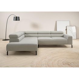 Home Affaire Ecksofa &raquo;Antonelli, L-Form, inkl. Kopfteilverstellung, Breite 276 cm&laquo; ohne Sitztiefenverstellung, in Cord, hellgrau grau 95% Polyester, 5