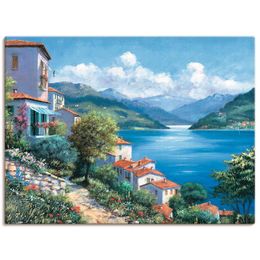 Artland Leinwandbild &raquo;Urlaubsaussicht&laquo; Gew&auml;sser 1 Stk. tlg. auf Holzrahmen gespannt blau Leinwand B/H/T: 60cm x 45cm, Leinwandbild Gew&auml;sser Querformat, 1 Stk.
