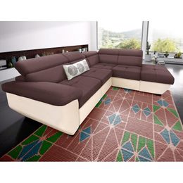 COTTA Ecksofa &raquo;Speedway L-Form, B: 262cm, moderne Couch, bequeme Wellenunterfederung,&laquo; Kopfteilverstellung, optional Schlaffunktion & Bettkasten 