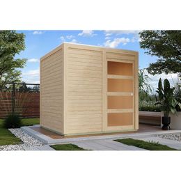 Konifera Gartenhaus &raquo;Coiba 1&laquo; beige Massivholz ohne Fu&szlig;boden, ohne Dacheindeckung
