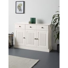 OTTO home Sideboard &raquo;Liotta&laquo; Kommode mit 2 Schubk&auml;sten u. 2 verstellbare Einlegeb&ouml;den wei&szlig; FSC -zertifiziertes Massivholz B/H/T: 118cm x 80cm x 34cm, 