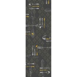 ARCHITECTS PAPER Fototapete &raquo;Best Silver Dark&laquo; Tapete Restaurant Schwarz Wei&szlig; Panel 1,00m x 2,80m gelb Vlies B/L: 1m x 2,8m