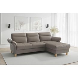 Sit & More sit&more Ecksofa &raquo;Pamela L-Form, Leder, B: 218 und 230 cm&laquo; optional Armteilverstellung, Schlaffunktion & Bettkasten B/H/T: 230cm x 90cm x 164cm, 