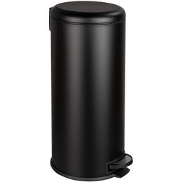 Wenko M&uuml;lleimer &raquo;Modell Leman Easy Close&laquo; Abfalleimer mit Tretfunktion & Absenkautomatik, Industrial Style schwarz Polypropylen, Stahl B/H/T: 30,5cm x