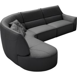 Egoitaliano Ecksofa &raquo;Puffy, extravagant & edel, Retro Designsofa, hoher Sitzkomfort, L-Form&laquo; mit Ottomane, wahlweise mit und ohne elektrischer Relaxfunktion 