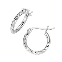 Firetti Damen Paar Creolen &raquo;Schmuck Geschenk Silber 925 Ohrschmuck Ohrringe diamantiert&laquo; 15mm, Silber 925 (Sterlingsilber)