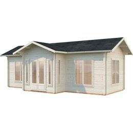 Palmako Gartenhaus &raquo;Ferienhaus Anna&laquo; inklusive Fu&szlig;boden beige Massivholz Fu&szlig;boden im Gartenhaus, ohne Dacheindeckung