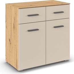 Rauch Kommode &raquo;Gamma&laquo; Breite 80 cm / H&ouml;he 81 cm, verschiedene Griffvarianten/-Farben, mit zwei T&uuml;ren und zwei ger&auml;umigen Schubladen MADE IN GERMANY 