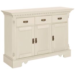 OTTO home Sideboard &raquo;Milan&laquo; Kommode, Breite 140 cm beige Massivholz B/H/T: 140cm x 100cm x 47cm, 3 Stk., Kiefer, 3 Stk.