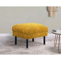 Home Affaire Hocker &raquo;Lillibeth Polsterhocker, Sitzhocker, Ma&szlig;e B/T/H: 64/50/48 cm&laquo; passend zur Serie "Lillibeth", auch in Cord und Samtoptik gelb 100%