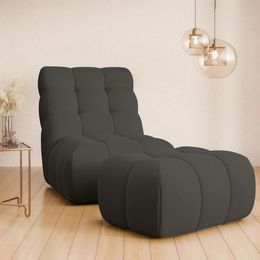 Home Affaire XXL-Sessel &raquo;AURELIAN Loveseat XXL mit Hocker im Set, Lese-Sessel, Relaxsessel,&laquo; mit Wellenunterfederung, Struktur fein, Struktur grob, 