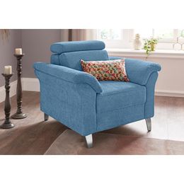 Sit & More sit&more Sessel &raquo;Arngast&laquo; inklusive Federkern und Kopfteilverstellung blau Luxus-Microfaser ALTARA NUBUCK (100% Polyester);Struktur (100% Polyester);