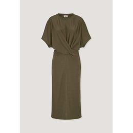 hessnatur Jersey Kleid Midi in goldoliv | Gr.: 48