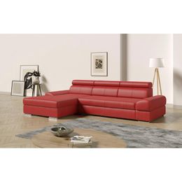 Sit & More sit&more Ecksofa &raquo;Broadway L-Form&laquo; inklusive Kopfteilverstellung, wahlweise mit Schlaffunktion rot Luxus-NaturLeder;Luxus-Kunstleder;NaturLEDER ;
