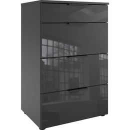 wimex Schubkastenkommode &raquo;Level36 black C by fresh to go&laquo; mit Glaselementen auf der Front, soft-close Funktion, 54cm breit grau Holzwerkstoff B/H/T: 54cm x 