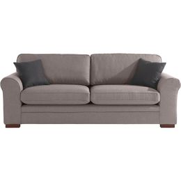 Home Affaire 3-Sitzer &raquo;Broughton&laquo; weicher Sitzkomfort, incl. 2 Zierkissen, Keder beige 100% Polyester B/H/T: 233cm x 92cm x 94cm, Struktur fein