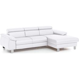 COTTA Ecksofa &raquo;Komaris L-Form, B: 244 cm&laquo; mit Kopfteilverstellung, optional Schlaffunktion, Bettkasten & Licht Microfaser PRIMABELLE (100% Polyester);