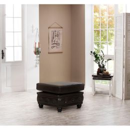 Home Affaire Polsterhocker &raquo;Rysum&laquo; passend zur Serie "Rysum" B/T/H: 75/70/45 cm braun Luxus-Microfaser Lederoptik (100% Polyester);Kunstleder B/H/T: 