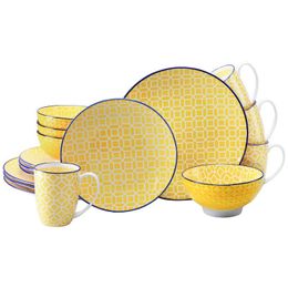 Creatable Kombiservice &raquo;Mediterran, Service 16-tlg.&laquo; Mediterraner Flair, Traditionell keramische Motive Steinzeug 16