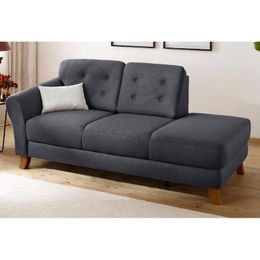 OTTO home Recamiere &raquo;Trondheim&laquo; freistehend, mit Federkern, Knopfheftung im R&uuml;cken grau Luxus-Microfaser Lederoptik (100% Polyester);Struktur weich ( 