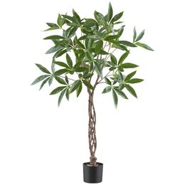 Creativ green Kunstbaum &raquo;Gl&uuml;ckskastanie&laquo; mit geflochtenem Stamm gr&uuml;n Kunststoff B/H/L: 120cm, 1 Stk.