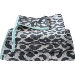 Dyckhoff Handtuch Set &raquo;Cool Mint Leo&laquo; Set 3 Stk. Walkfrottier mit Leoparden-Muster, Duschtuch, Handt&uuml;cher gr&uuml;n Walkfrottier, Obermaterial: 100% Baumwolle 3 Stk