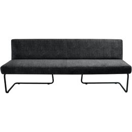K+w Komfort & Wohnen K+W Komfort & Wohnen Polsterbank in abgerundeter Form, Rundrohrkufe lang gebogen, in Leder oder Stoff grau B/H/T: 202cm x 82cm x 67cm, Flachgewebe H2O