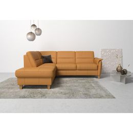 Home Affaire Ecksofa &raquo;Palmera L-Form, B: 236 cm&laquo; optional Schlaffunktion & Bettkasten, Federkern gelb Luxus-Microfaser (100% Polyester);Struktur (100%