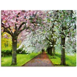 Artland Leinwandbild &raquo;Bl&uuml;hende Kirschen&laquo; Baumbilder 1 Stk. tlg. auf Holzrahmen gespannt beige Leinwand B/H/T: 80cm x 60cm, Leinwandbild Baumbilder Querformat,