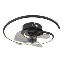 Globo LIGHTING Deckenleuchte &raquo;KOREN&laquo; LED-Modul 1 Stk. warmwei&szlig; - kaltwei&szlig; Deckenventilator, Deckenlampe, moderner Ventilator schwarz &Oslash; 45cm H: 13,9cm,